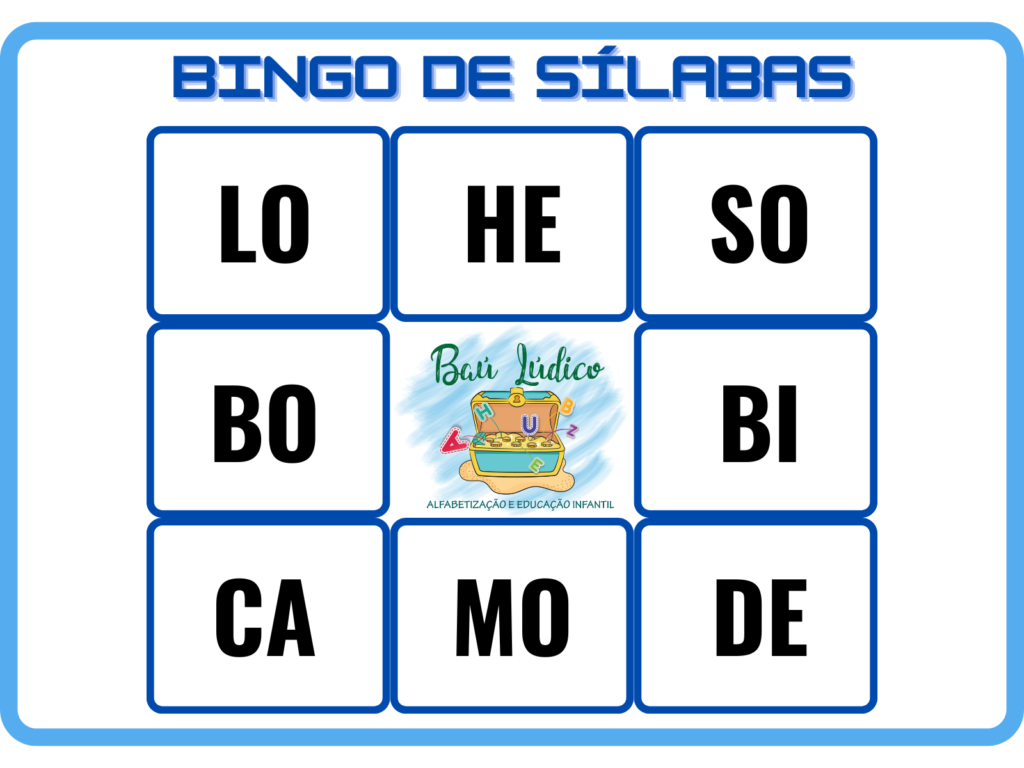 Bingo de Sílabas - Baú Lúdico